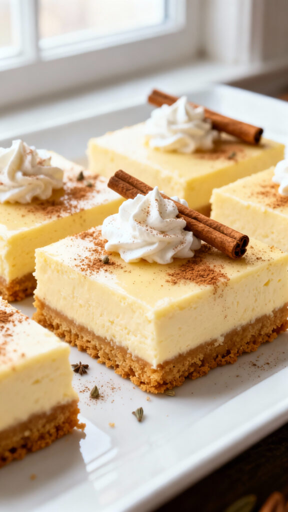Eggnog Cheesecake Bars – SkilledKnife